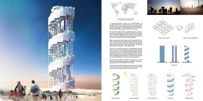 Helix Skyscraper For Refugees - eVolo | Architecture Magazine